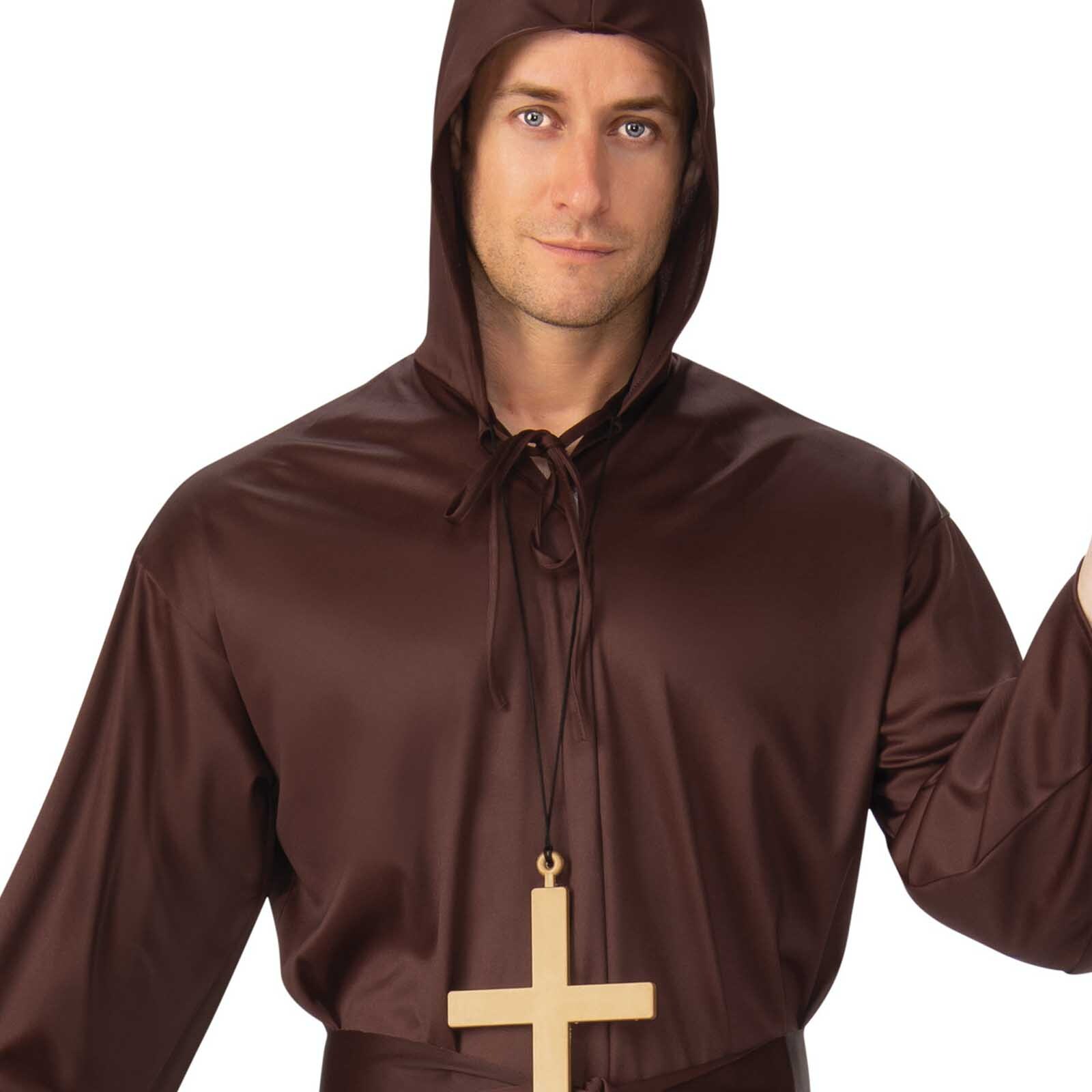 Monk Brown Robe Priest Friar Tuck Medieval Men Costume for sale online ...