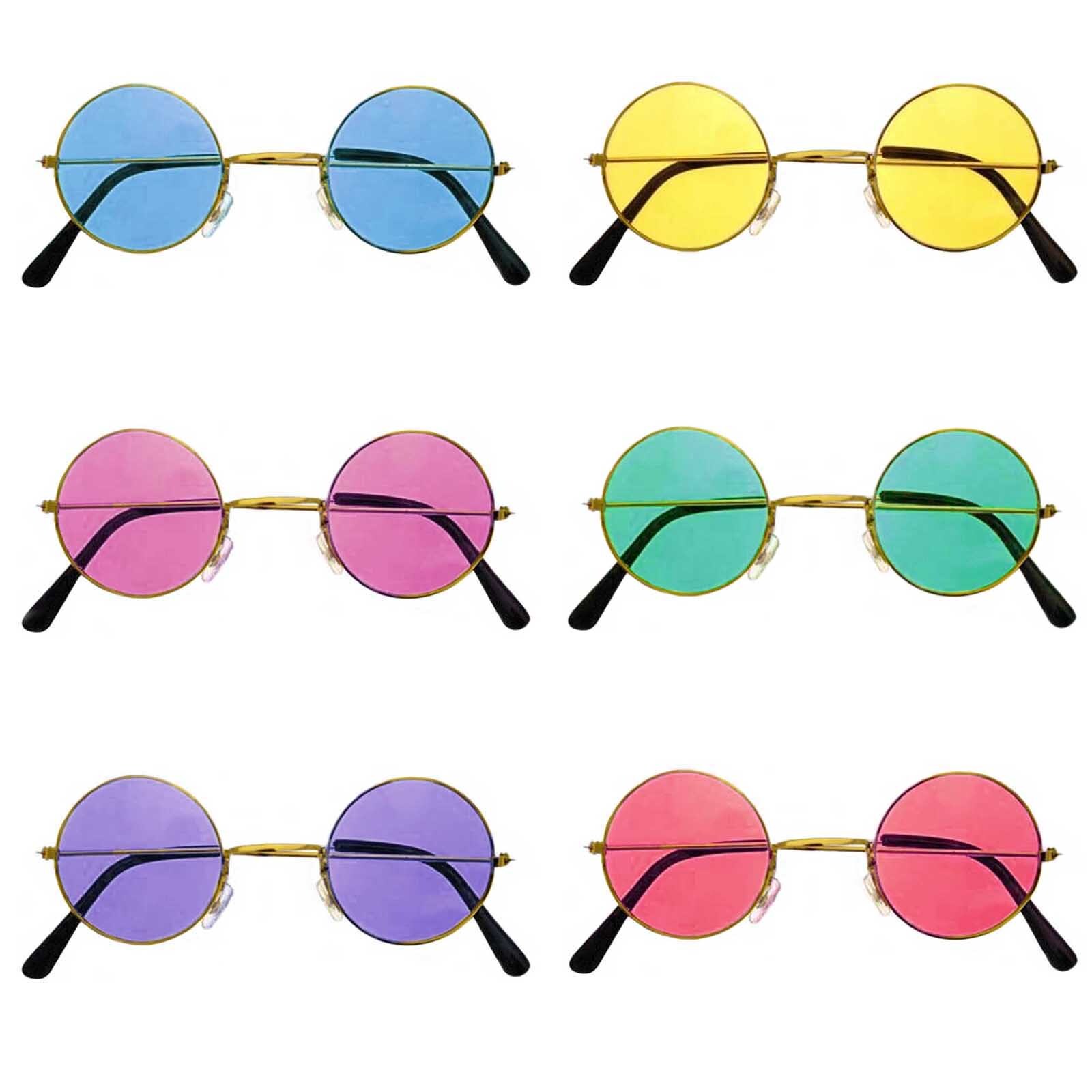 Hippie 60s Round Glasses Lennon 1960s Costume Green Red Blue Yellow Purple Pink Ebay